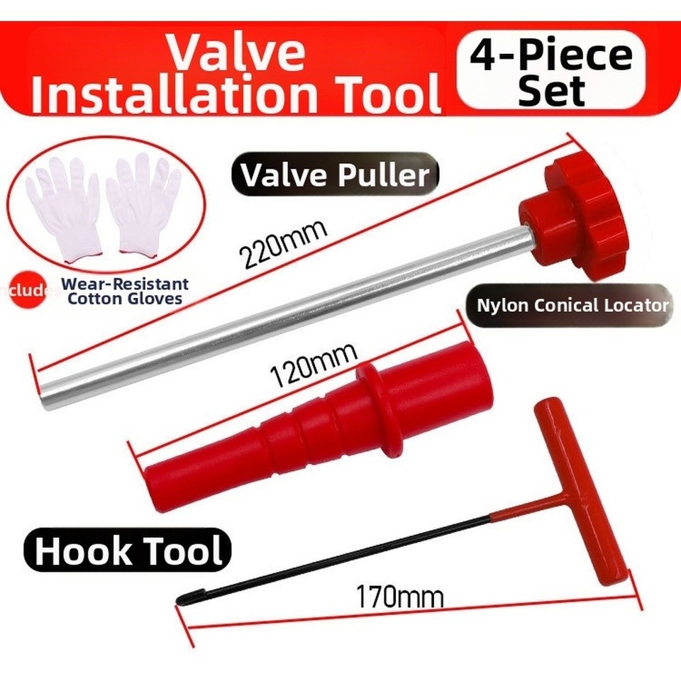 Valve Stem Tool Tire Valve Kit Ergonomic Handles High Hardness Push Rod ...
