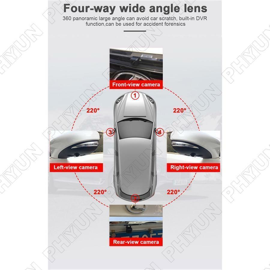 360 Degree HD Camera Car SVM Bird Eye Surround View Parking Monitor DVR ...