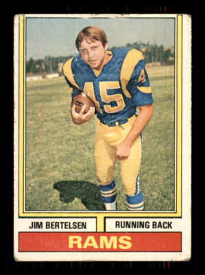 1974 Football Topps Jim Bertelsen Los Angeles Rams #231 RC | eBay