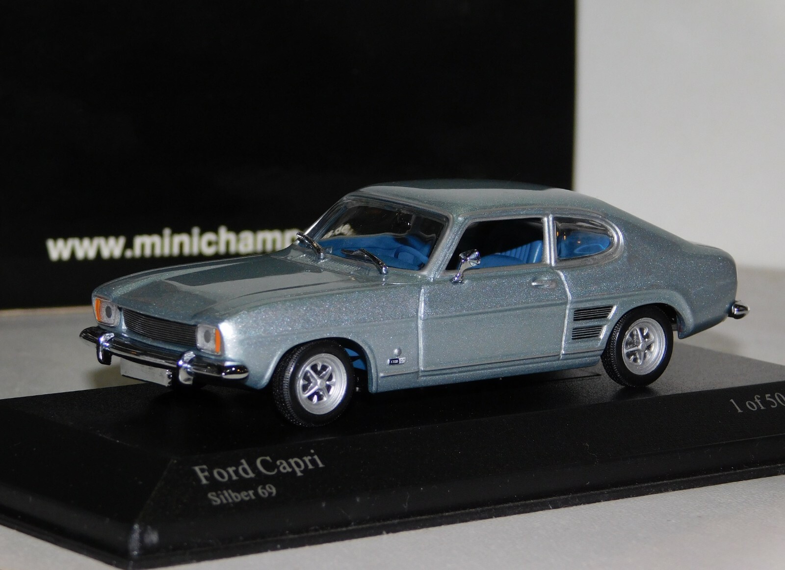 FORD CAPRI SILVER 1969 MINICHAMPS 430085509 1:43 | eBay UK