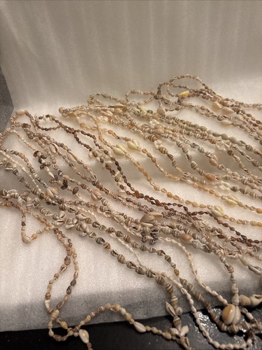 Shell Necklace Vtg Hawaiian Sea Snail White 34” Long Cream Lei Island ...