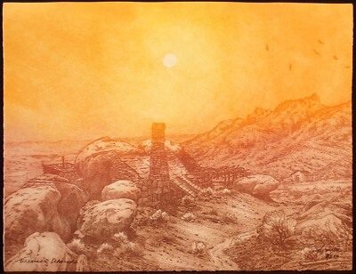 Roy Purcell "Dreams of Eldorado I" Signed Numbered Art Etching 1980 ...