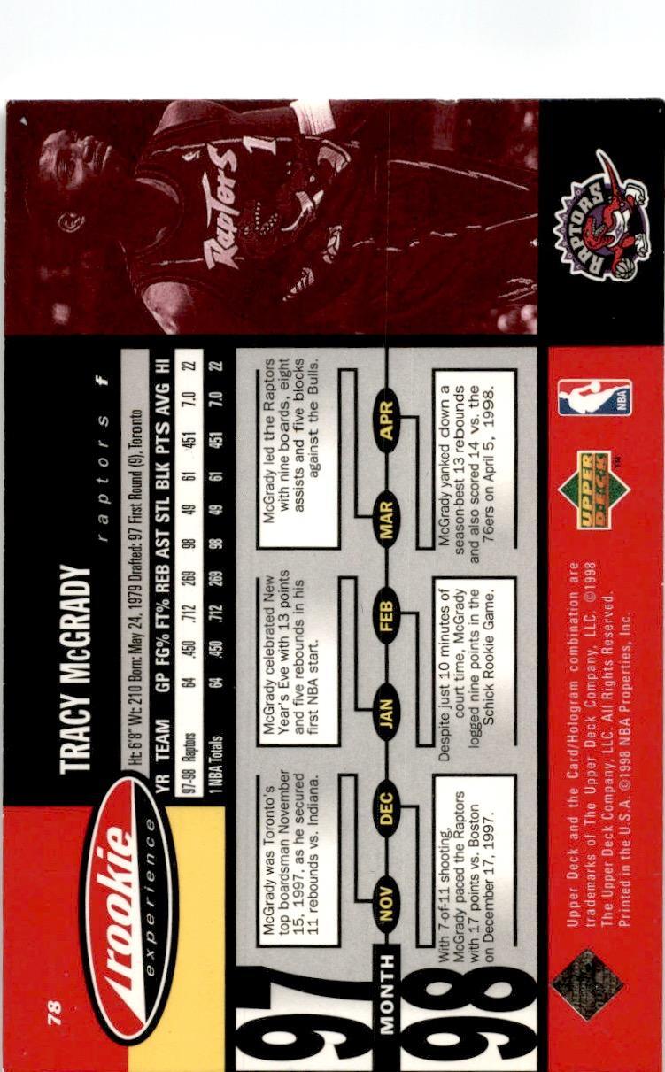 1998 Upper Deck Hardcourt #78 Tracy McGrady Free S&H!! | eBay