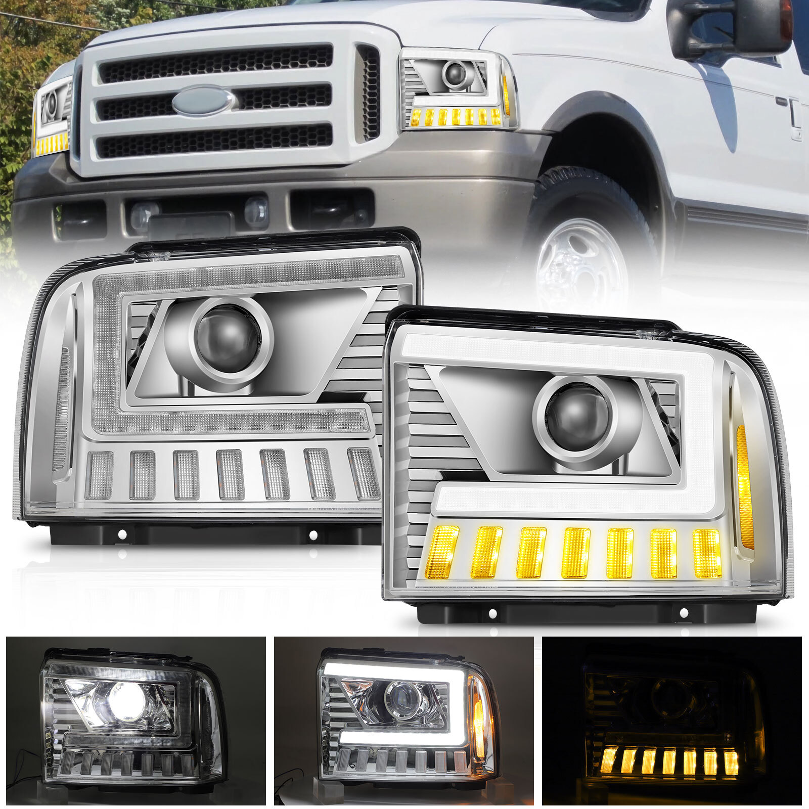 2005-2007 Ford F250 F350 F450 F550 SuperDuty LED DRL Sequential ...