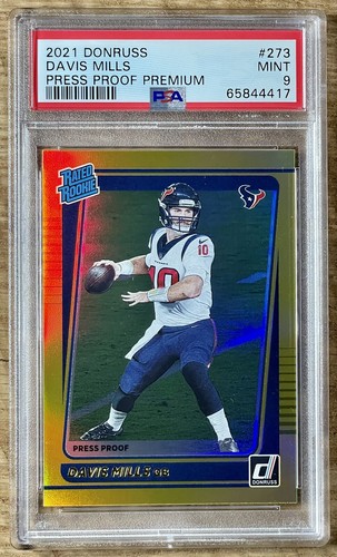 Davis Mills RC - 2021 Donruss Gold Holo Press Proof Premium Rookie #273 ...