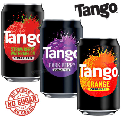 Tango Dark Berry, Orange, Strawberry & Watermelon Sugar Free 330ml Cans ...