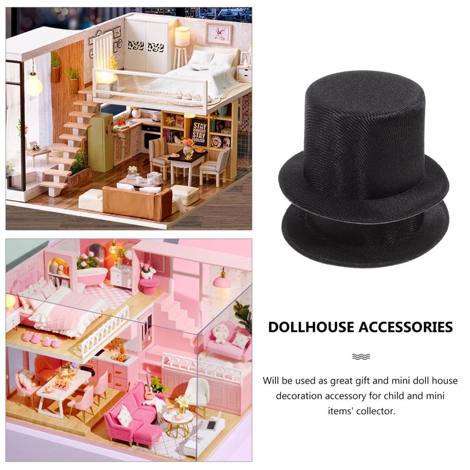2 Pcs Doll Costume Fun DIY Accessories Child Man Hats for Dolls Small ...