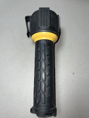 Garrity Heavy Duty Flashlight Rubber Grip Black Yellow Tested Works ...
