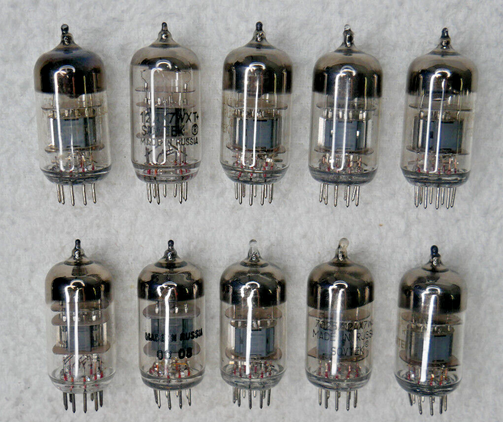 LOT OF TEN RUSSIAN MADE 12AX7 GUITAR AMPLIFIER PREAMP TUBES UNTESTED NO ...