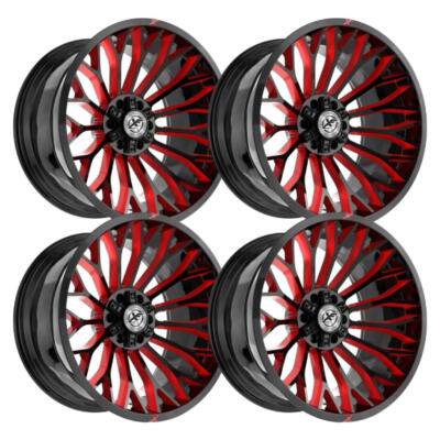 (Set-4) XF Off-Road XF-237 26x12 BLANK -44mm Black Red wheels rims 26 ...