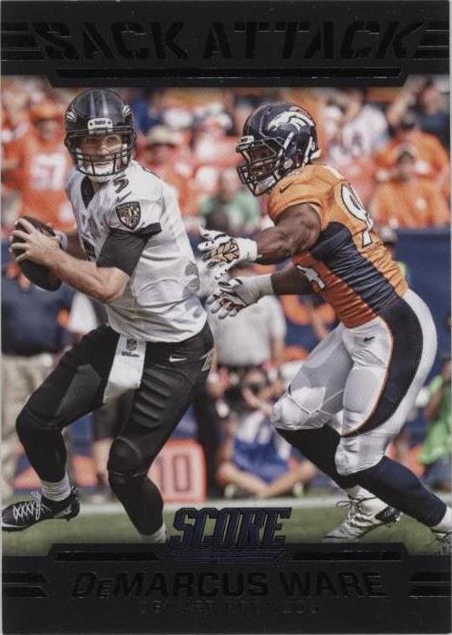 2016 Score - Sack Attack DeMarcus Ware #8 Black for sale online | eBay