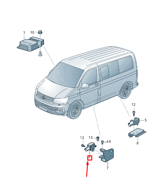 VW TRANSPORTER VI T6 Air Bag Crash Sensor 7E0959352 NEW GENUINE | eBay UK