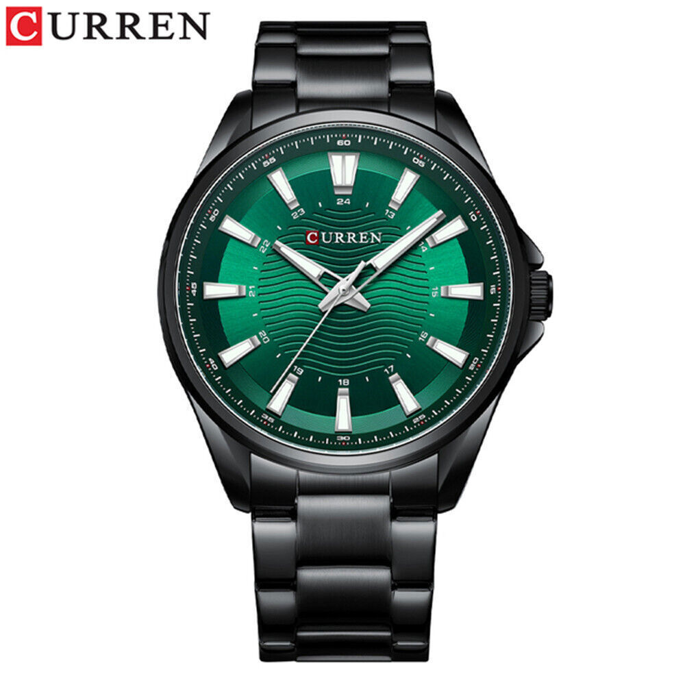 CURREN Men Brand Watch Steel Green Dial Boys Watches Male Business ...