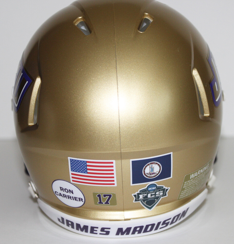 2017 JMU Dukes James Madison University Custom Riddell Mini Helmet vs ...