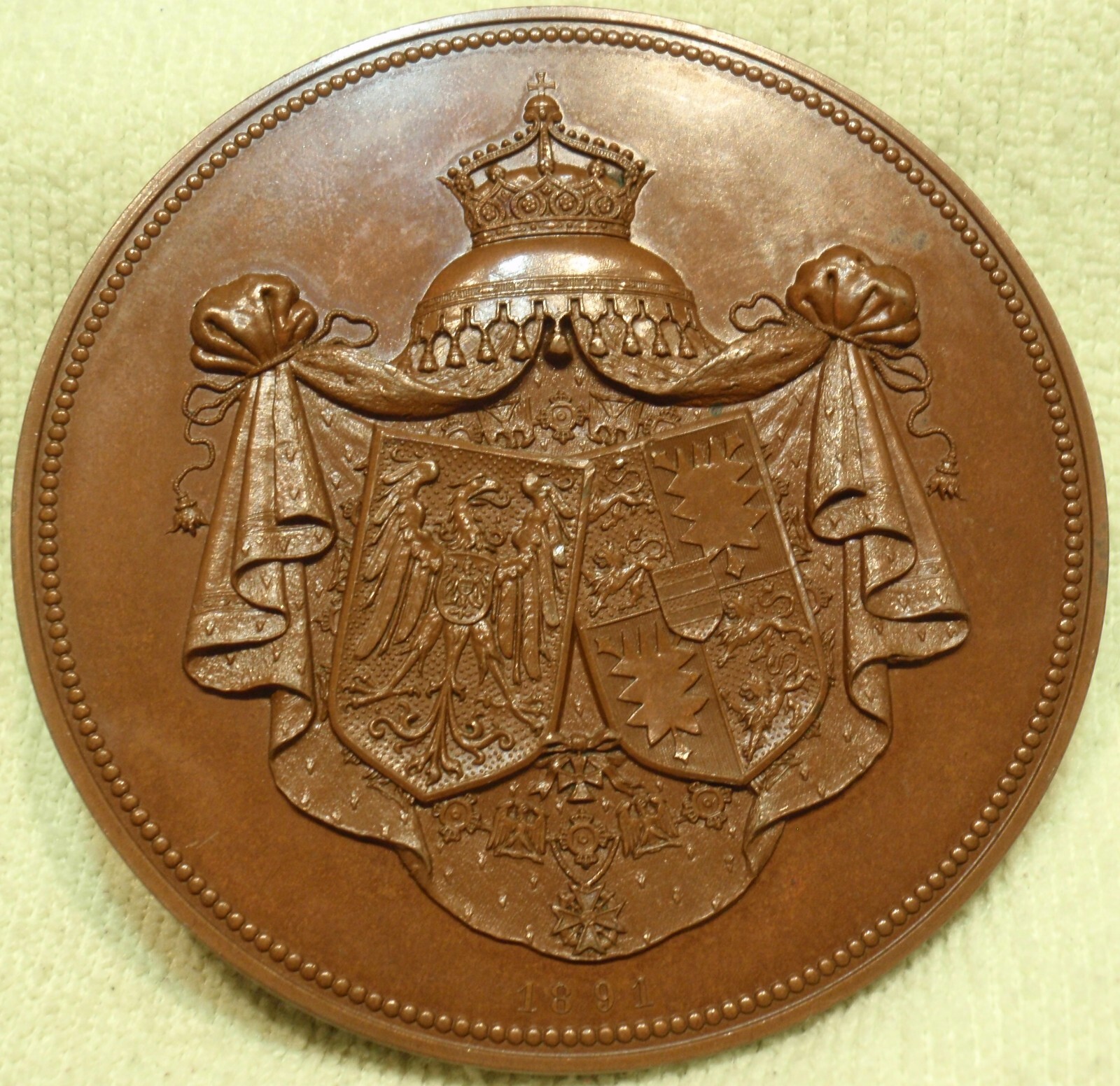 RARE 1891 German Medal Empress Augusta Victoria 20th Anniversary Lauer ...