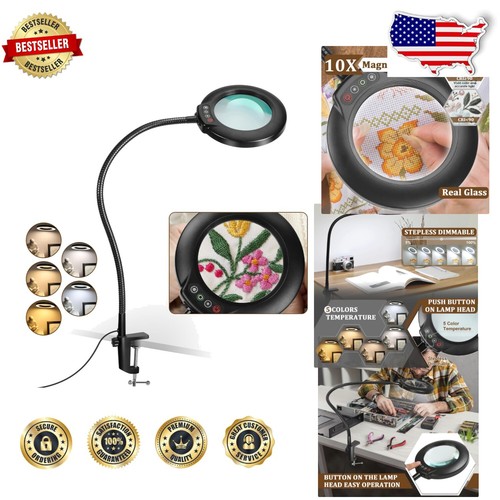 Hands-Free LED Magnifying Lamp with Dimmable Light & 5 Color Modes ...