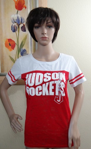 new red/white burnout short sleeve JUDSON ROCKETS logo T-shirt, size M ...