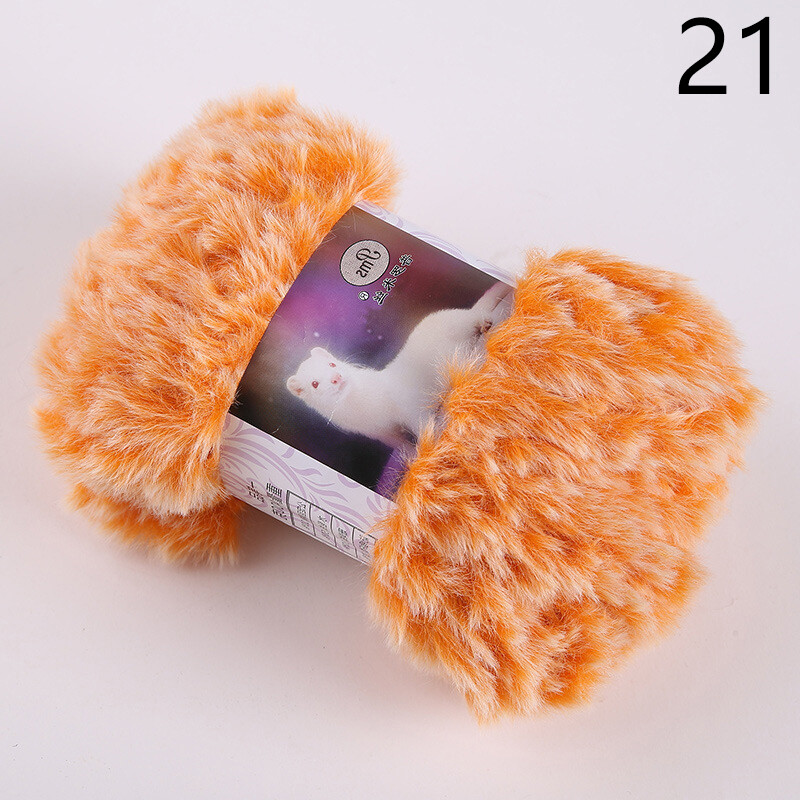 50g Faux Fur Mink Wool Yarns Hand Knitting Anti-pilling Fleece Blend ...