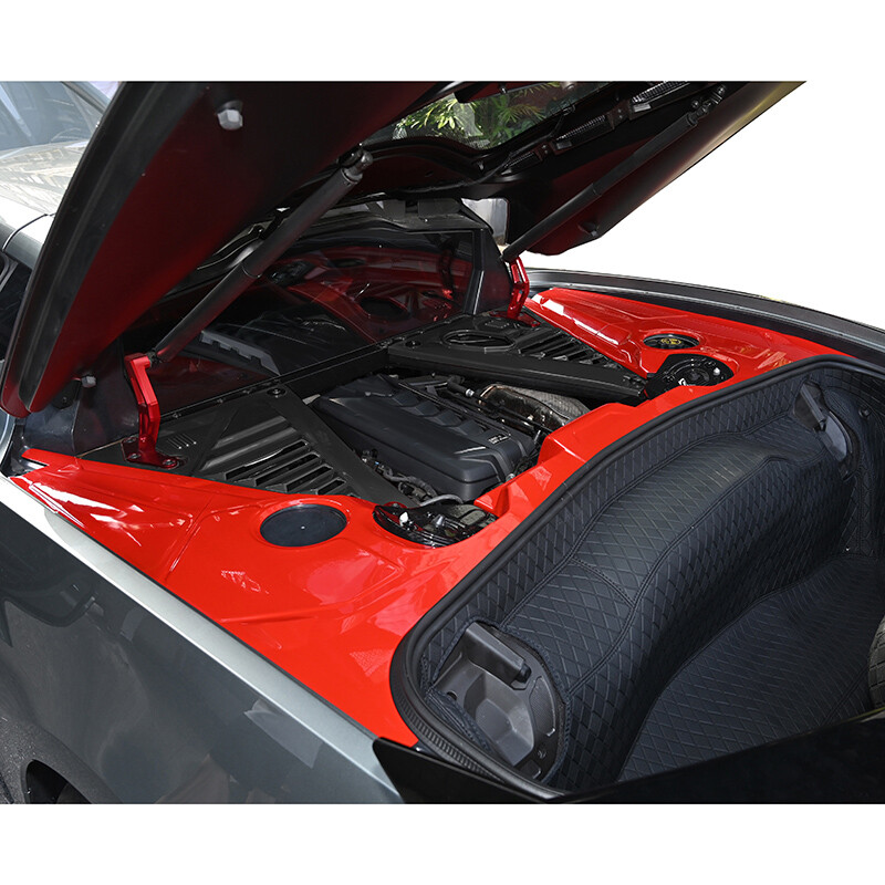 Fit For 2020-2024 Corvette C8 Glossy Red Engine Bay Trim Panel ...
