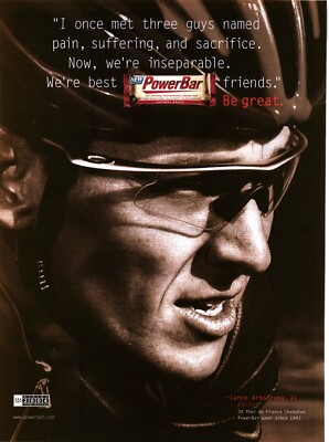 2002 PRINT AD - POWER BAR AD - LANCE ARMSTRONG CYCLIST TOUR DE FRANCE ...