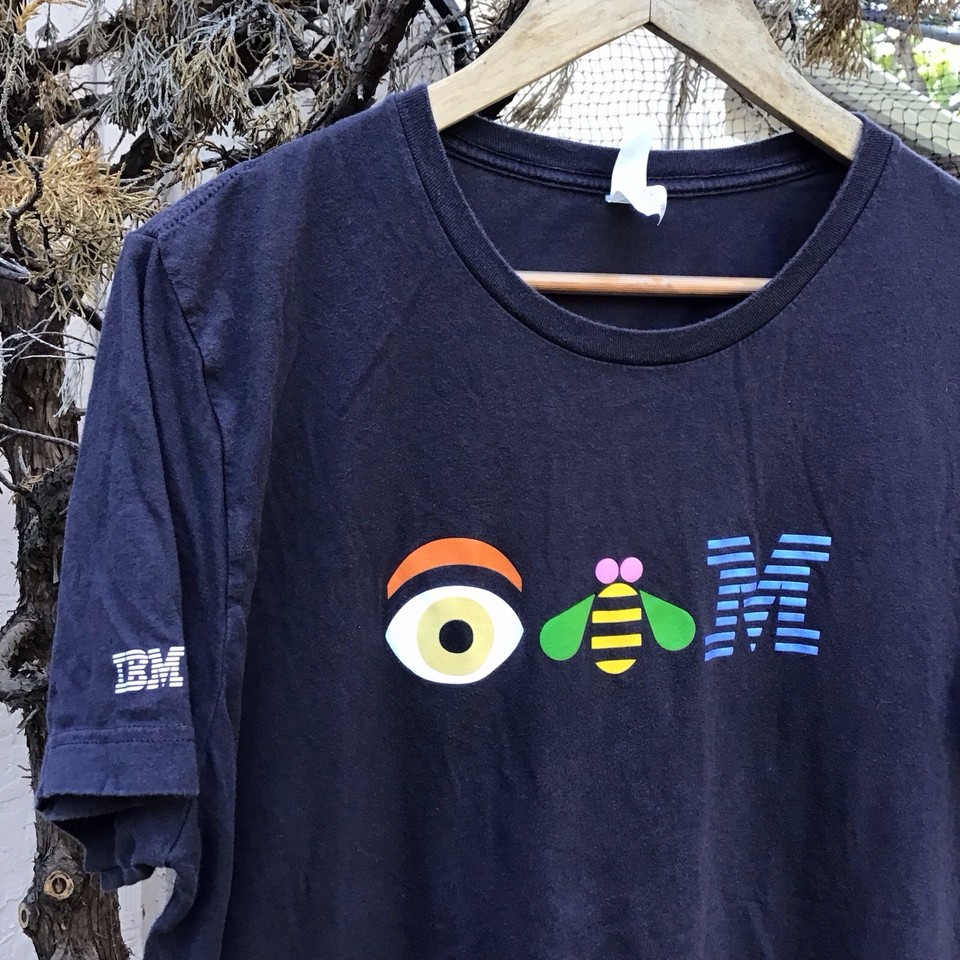IBM Eye-Bee-M Logo T-Shirt XL Black Vintage Tech Promo Tee | eBay