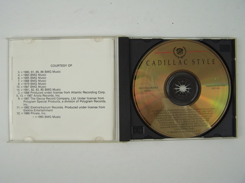 Cadillac Style Delco Electronics Demonstration CD Demo DISC ~RARE | eBay