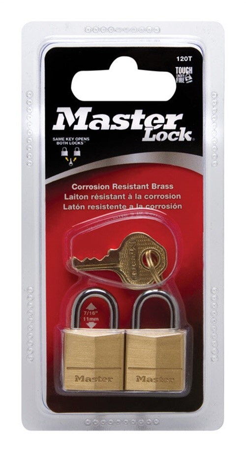Master Lock 120T Steel Shackle Solid Brass Keyed Body Padlock 3/4 in ...