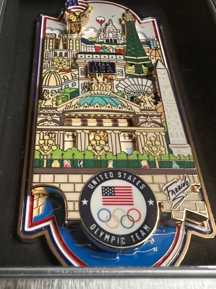Collector Limited Edition Paris 2024 Team USA Charles Fazzino 3D pin ...