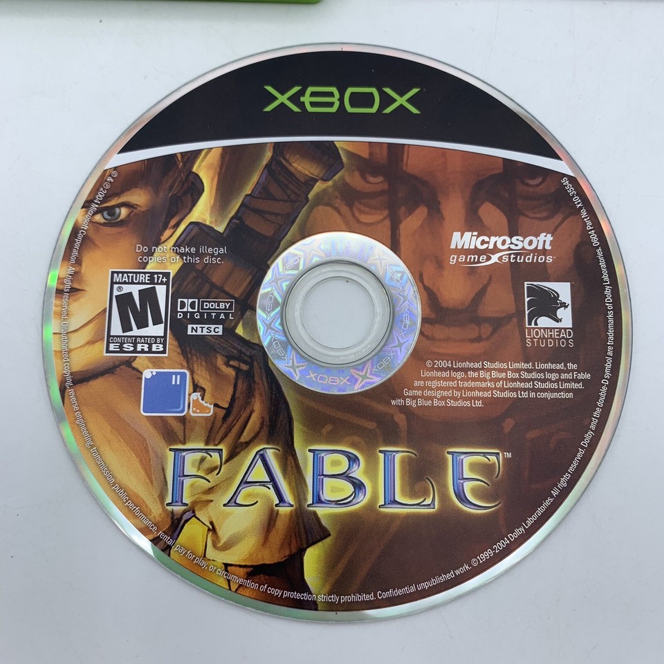 Fable (Microsoft Xbox, 2004) Complete With Manual 805529781146 | eBay