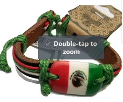 Mexico Flag Bracelet Wrist Mexican Banner Leather Hand Chain Handchain ...