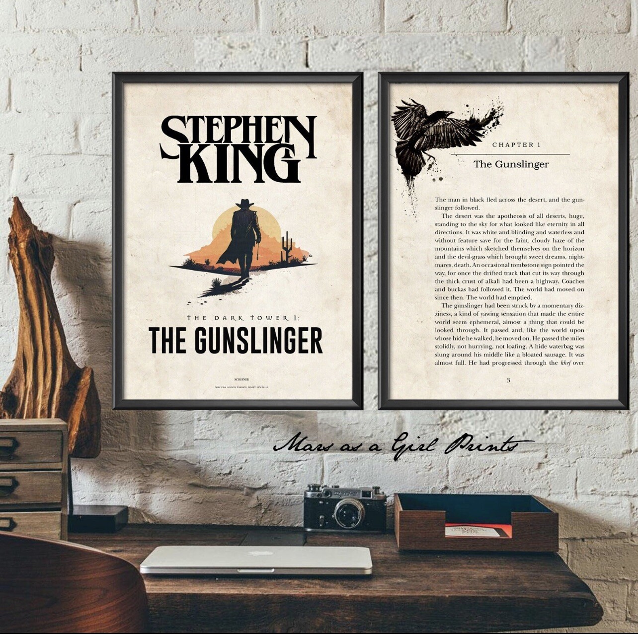 Stephen King The Gunslinger Horror Poster Print Book Pages 11x14 Novel ...