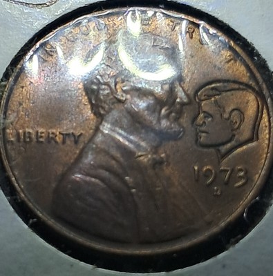 Lincoln Jfk 1973d Same Coin True Penny Of Virture Two Great Men Of ...