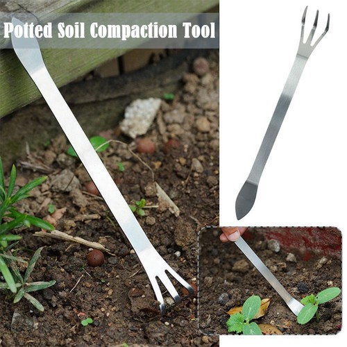 Root Rake W/Tweezer 3 Prong Stainless Steel Loosen Bonsai Soil Tools ...