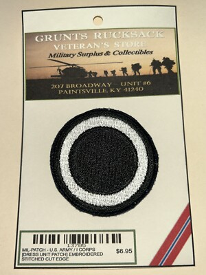 I CORPS / U.S. ARMY DRESS PATCH (Sew-On) Vintage / Vietnam Era - Cut ...