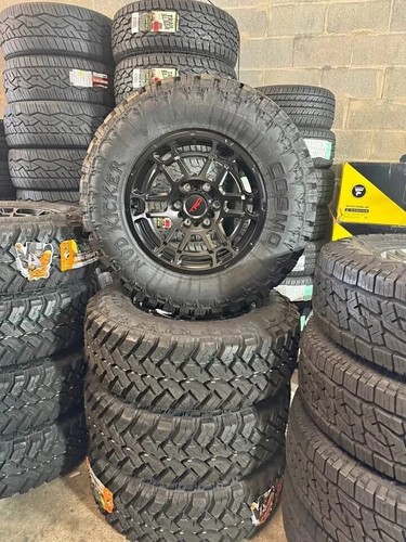 17x9 TRD PRO MATTE BLACK WHEELS RIMS MT TIRES TOYOTA TACOMA 4RUNNER FJ ...