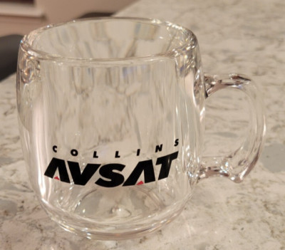 Vintage Collins Radio Avsat Aerospace Rockwell Coffee Cup Glass Mug ...