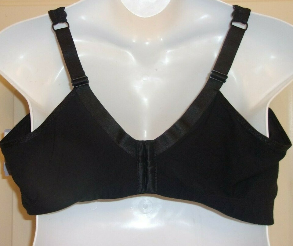 New Catherine's no wire Cotton Comfort lace trimmed Bra Black Solid ...