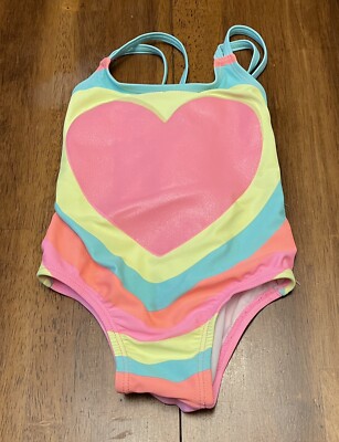 Carter's Girls Size 24 Months Swim One Piece Glitter Heart Swimsuit ...
