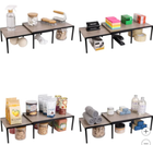 Smart Design Expandable Kitchen Storage Shelf Premium Wooden Accents ...