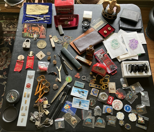 Grandpa's Junk Drawer Lot, Jewelry, Pins Medals, Military, Memorabilia ...