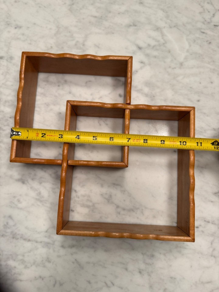 MCM vtg wooden scalloped edge interlocking shelves/shadow boxes made in ...