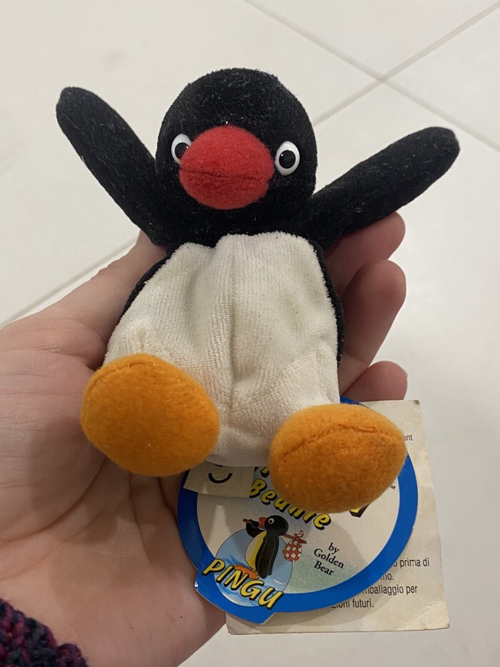 Pingu Beanie toy by Golden Bear 1996 Tags on with Pingu book | eBay