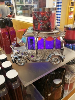Bath & Body Works Hearse Lights Up Globe 3 Wick Candle Halloween 24 NIB ...