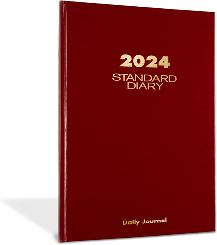 2024 Daily Diary, Standard Diary & Address Book, 7-3/4" X 12", Large ...