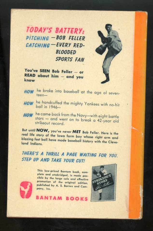 Bob Feller's Strikeout Story Bantam Book 242 pages AB-9725 | eBay