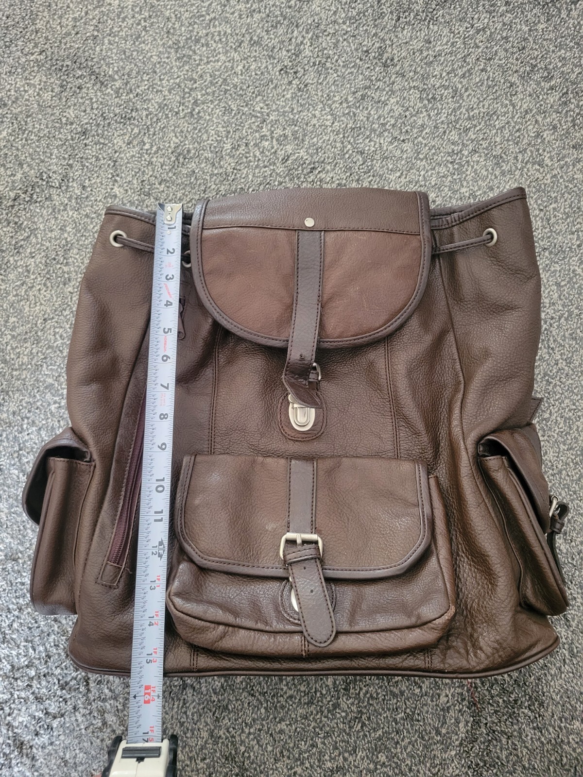 Genuine Leather Unisex Backpack Shoulder Vintage Bucket Brown Bag | eBay