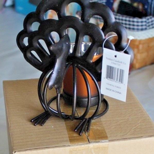 2017 Yankee Candle THANKSGIVING Metal TURKEY Votive Holder ~~New in Box ...