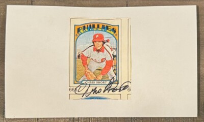 CHRIS SHORT SIGNED 3"X5" INDEX CARD AUTOGRAPH PHILADELPHIA PHILLIES D ...