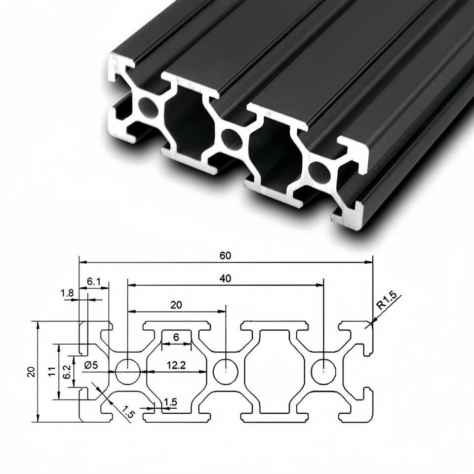 80/20 T-Slot 2020 2060 2080 20100 Aluminum Extrusion Profile for CNC 3D ...