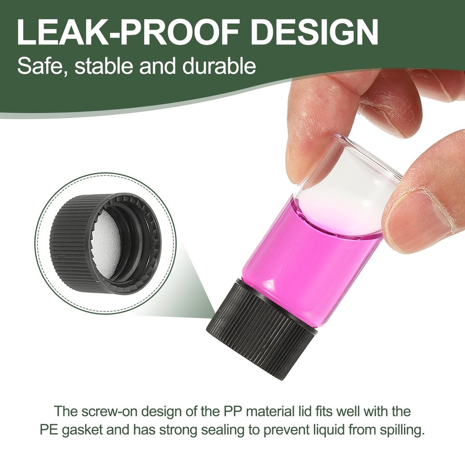 20 Pcs 30ml Leak-Proof Sample Vials with Label and Plastic Dropper ...